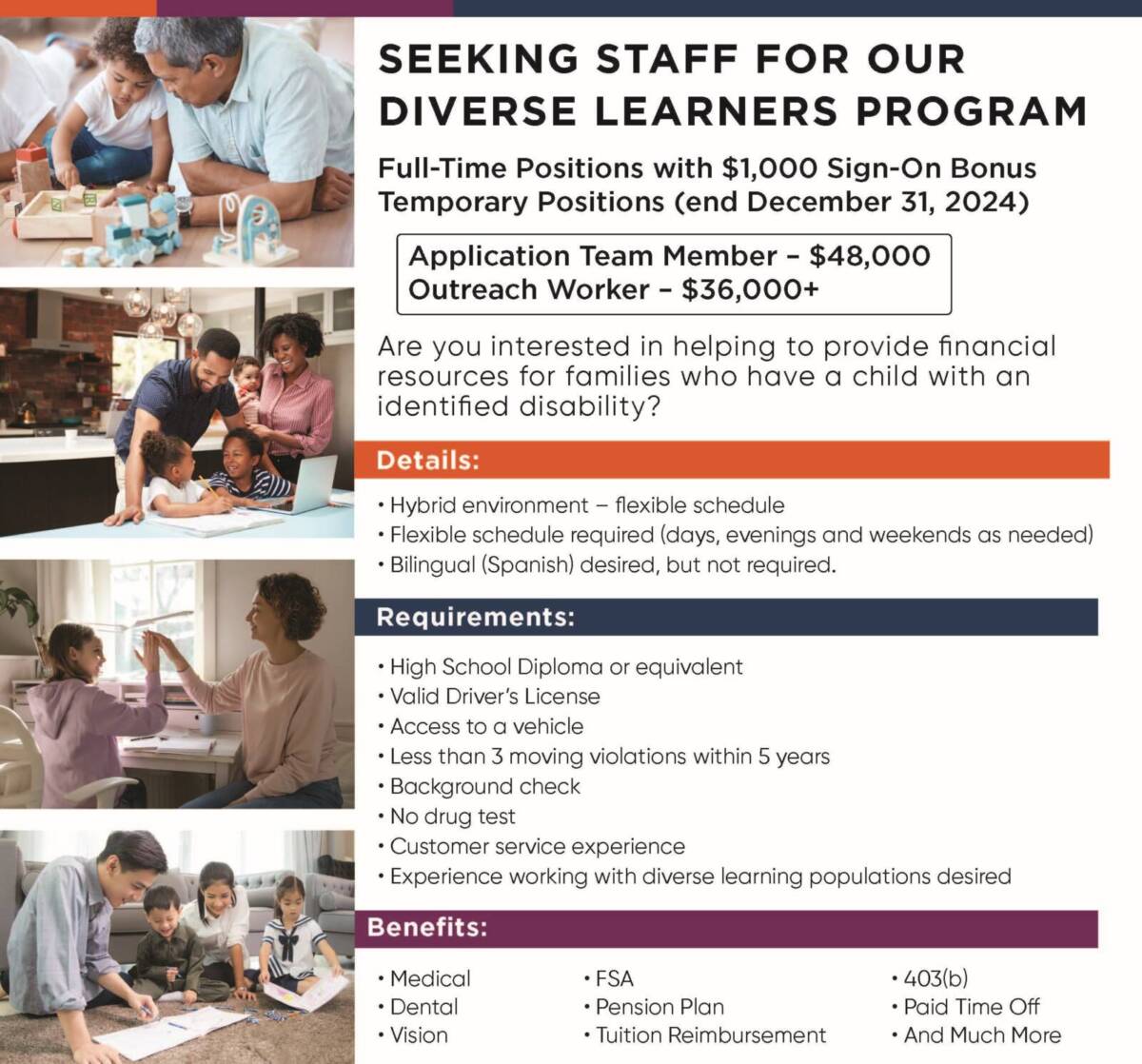 Seeking Staff for Diverse Learners Program - Ada S. McKinley